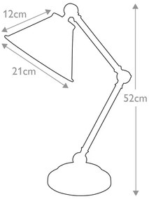 Elstead PV-ELEMENT-GAB - Stolní lampa PROVENCE ELEMENT 1xE27/60W/230V šedá