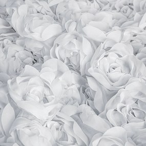 ZÁCLONA NA KROUŽCÍCH EVA MINGE ROSES6 140X250 CM BÍLÁ