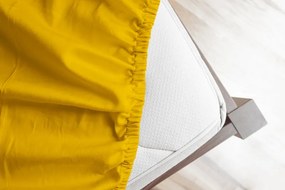 Matějovský napínací prostěradlo jersey s elastanem standard Medově žluté na matraci: 100 x 220 cm