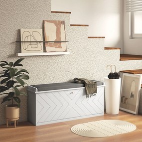 HOMCOM Botníková Lavice Úložný Prostor pro Boty, Nábytek do Předsíně s Skládacím Šuplíkem, Polstrováním a Nastavitelnou Policí, 100 x 26 x 44,5 cm, Bí