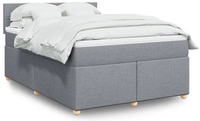Box spring postel s matrací světle šedá 140 x 190 cm textil 3288975