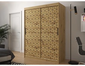 Šatní skříň s posuvnými dveřmi Arituda I 150, Úložný prostor: ne, Barva: dub artisan