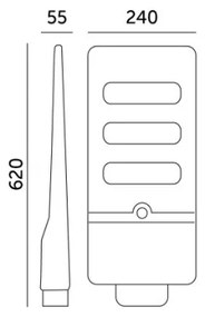 LED Solární pouliční lampa se senzorem URBI LED/8W/3,2V 6500K IP54 + DO