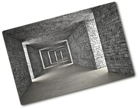 Wallmuralia Deska na krájení skleněná Tunel z cihly 80x52 cm