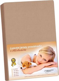 Bellatex prostěradlo jersey s elastanem kávová rozměr 180x200x40 cm