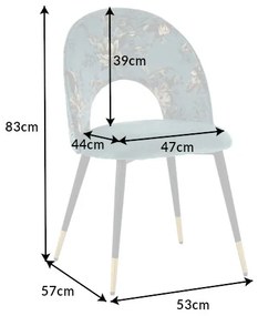 Designová jídelní židle Jalisa tyrkysový samet