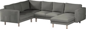 Potah na pohovku IKEA Norsborg rohová, 5-místná se šezlongem barva šedá látka pletený vzor
