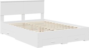 Rám postele se zásuvkou Bílá 160 x 200 cm Kompozitní dřevo 3408238