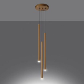 Sollux Lighting Závěsná lampa PASTELO 3P zlatá