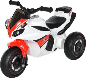 HOMCOM Dětská motorka s hudbou pro děti od 18 do 36 měsíců, bílá, 74x39x48 cm, stabilní a bezpečná pro batolata | Aosom.de