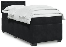 Box spring postel s matrací černá 80 x 200 cm samet 3286176