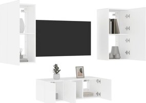 vidaXL 4dílná obývací stěna s LED osvětlením kompozitní dřevo [3216820] Barva: kouřový dub