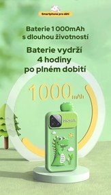 Bezdoteku Smartphone telefon pro děti Dinosaurus zelený