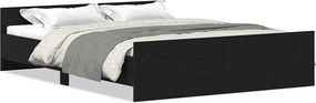 Rám postele bez matrace černý dub 150x200 cm kompozitní dřevo 3329320