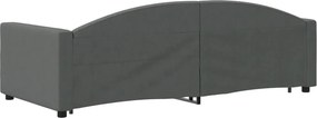 Válenda s přistýlkou a zásuvkami tmavě šedá 90 x 200 cm textil 3197225