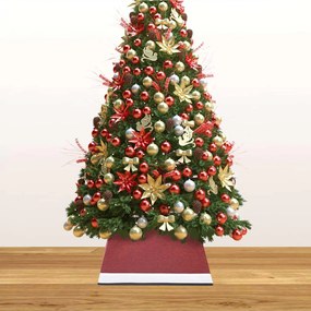 vidaXL Podložka pod vánoční stromek 48 x 48 x 25 cm [331307] Barva: Červená a bílá