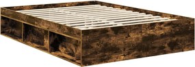 Rám postele s čelo Kouřový dub 135 x 190 cm Kompozitní dřevo 3407890