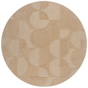 Flair Rugs, Kusový koberec Moderno Gigi Natural kruh, 160x160 (průměr) kruh, béžová, ložnice