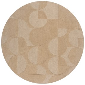 Flair Rugs, Kusový koberec Moderno Gigi Natural kruh, 160x160 (průměr) kruh, béžová, ložnice
