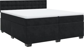 Box spring postel s matrací černá 200x200 cm samet 3286416