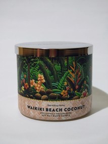 Bath & Body Works Waikiki Beach Coconut – Vonná svíčka (3 knoty) 411 g