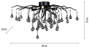 Paul Neuhaus 8090-18 - Přisazený lustr ICICLE 4xG9/40W/230V 30x60 cm černá