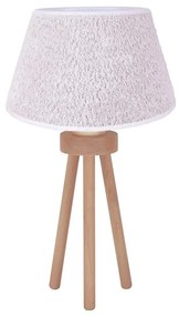 Duolla - Stolní lampa BOUCLE 1xE27/15W/230V pr. 28 cm bílá/dřevo DU601429