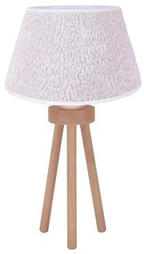 Duolla - Stolní lampa BOUCLE 1xE27/15W/230V pr. 28 cm bílá/dřevo