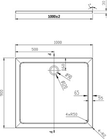 Olsen Spa Venets 100 x 90 x 3 cm VANKOBD9010 sprchová vanička