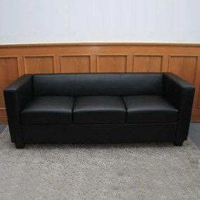 3-2-1 Sedací souprava Sedací souprava Lounge sofa Lille ~ Umělá kůže, černá