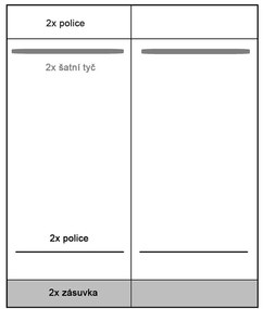Ložnice Mediolan - sestava B - natural hikora