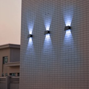 Exteriérové ​​solární nástěnné LED svítidlo Alf2, 1x LED 2w, černá