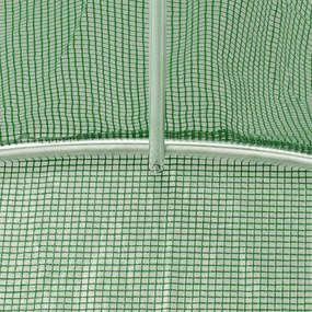 vidaXL Skleník s ocelovým rámem 60 m² 12 x 5 x 2,3 m [3188087] Barva: Zelená