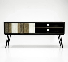 TV stolek Adesso 150 cm z masivu černý/hnědý