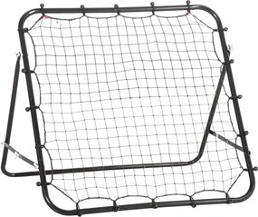 HOMCOM fotbalový odrazový míč odrazová stěna 96x80x96 cm z kovové trubky a PE v černé barvě pro trénink a hru | Aosom.de