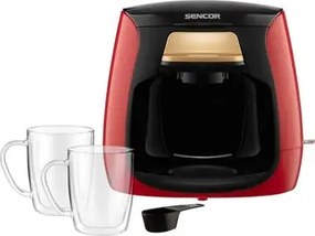SENCOR SCE 2101RD červená / Kávovar na překapávanou kávu / 500 W / 2 š