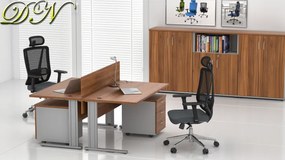 Sestava kancelářského nábytku Komfort 2.6, ořech/šedá ZEP 2.6 19