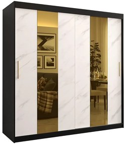 Skříň Platinum Pole 200 černá mramor/bílá