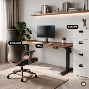Elektrický stůl s regulací výšky ergonomický antracitový/ořech,1600x800 mm: ARIA