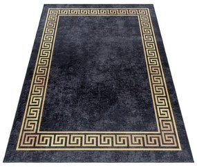 Ayyildiz, Kusový koberec Fiesta 4305 black, 80x150, černá, chodba / předsíň