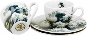 Sada 2 ks šálků s podšálkem Hokusai The Great Wave 90 ml vícebarevná