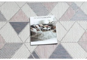 Dywany Luszczow Kusový koberec SISAL SION Geometrický, Trojúhelníky 3006 ecru / růžový Rozměr koberce: 80 x 200 cm