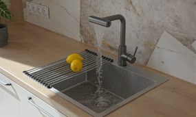 Laveo Rotaro, vysoká dřezová baterie s výsuvným 4-funkčním výtokem, černá matná, LAV-BLR_769D