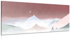 Obraz měsíc nad pastelovými horami Varianta: 100x50