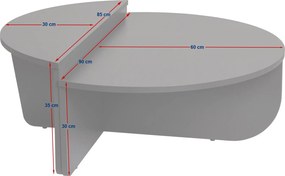 Dvoudílný konferenční stolek OLIVARO, popelavě zelená/pískovec