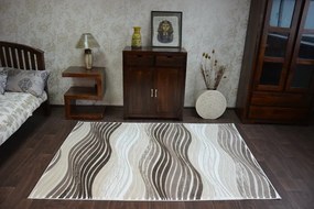 Kusový koberec ACRYLOVY YAZZ 1760 hnědý / tmavě béžový