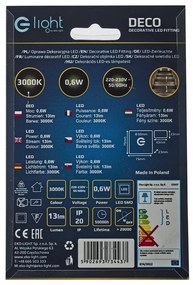 Schodišťové LED svítidlo Deco, 1x LED 0,6w, 3000k, s