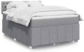 Box spring postel s matrací světle šedá 140 x 190 cm textil 3289370