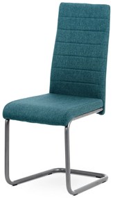 Jídelní židle DCL-400 BLUE2 látka modrá, kov antracit mat