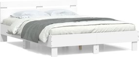 Rám postele s čelem bílý 140 x 200 cm kompozitní dřevo 3207420